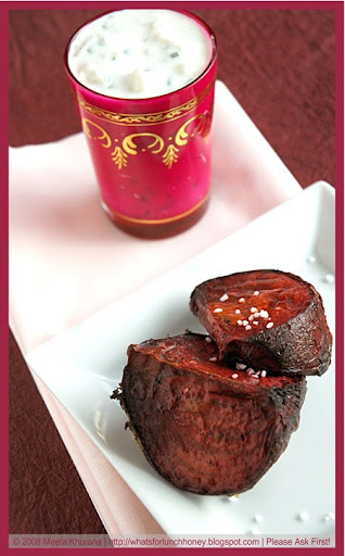 What's For Lunch Honey?: Healthy: Baked Beetroot with Apple-Horseradish Dip